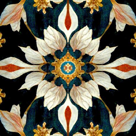 Seamless Pattern Of Floral Chintz For Background Stock Illustration