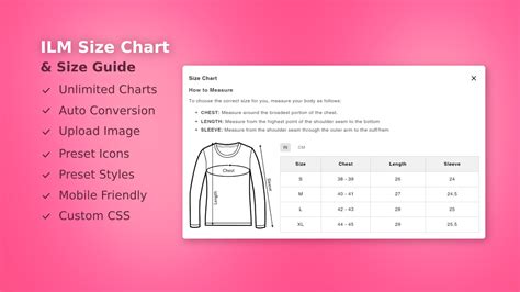 Ilm Size Chart And Size Guide Shopify Size Chart Ilm Size Chart