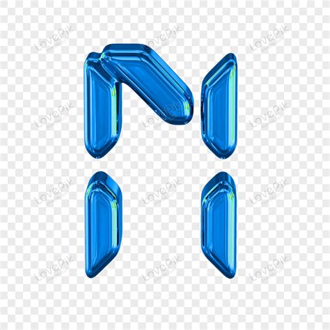 디지털 텍스트 문자 N으로 만든 파란색 3d 기호 Png 일러스트 무료 다운로드 Lovepik