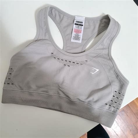 Gymshark Energy Seamless Sports Bra Light Grey Womens Fashion