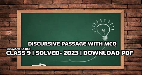 Unseen Passage English Discursive Passage With Mcq For Class 9