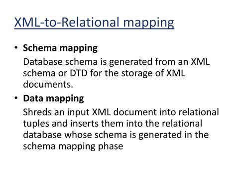 Ppt Xml To Relational Database Mapping Powerpoint Presentation Free