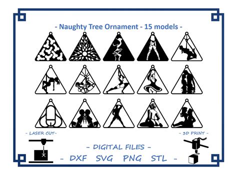 Naughty Tree Ornament Models Digital Files For Laser Cutting D Printing Etsy