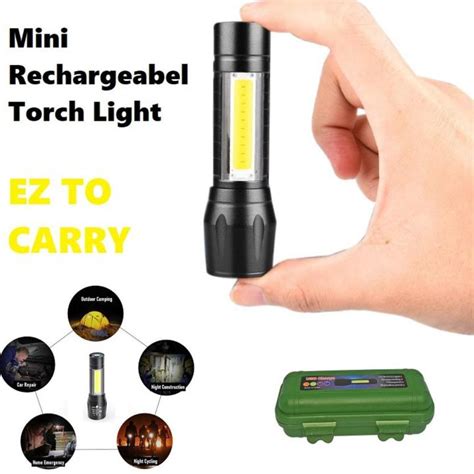 Usb Rechargeable 3 Mode Power Mini Led Torchlight Torch Bd