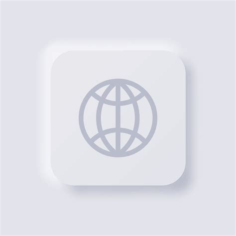 Globe Icon White Neumorphism Soft Ui Design For Web Design Application Ui And More Button