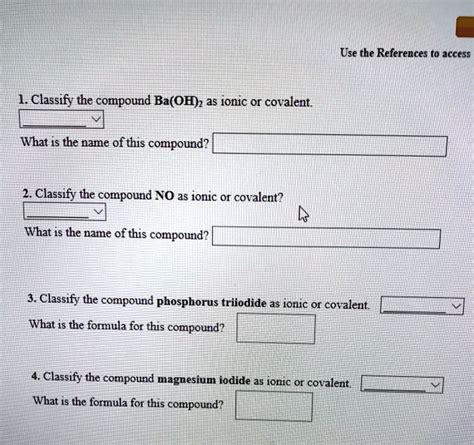 solved use the references to access 1 classify the compound ba oh 2