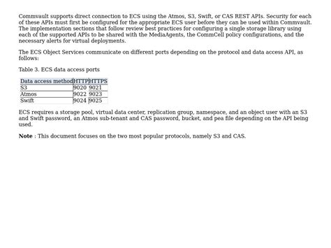 Implementation Overview Dell Ecs With Commvault Configuration And