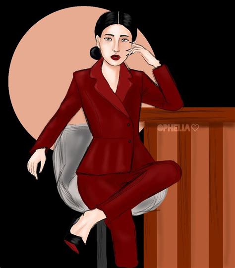 Setite In Red Fashion Peplum Dress Character Art