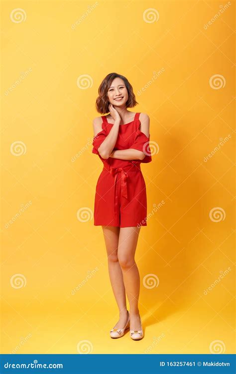 Portrait Playful Model In Spring Summer Fashionable Outfit Stock Image