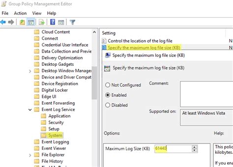 Настройка размера и параметров журнала событий Windows Windows для системных администраторов