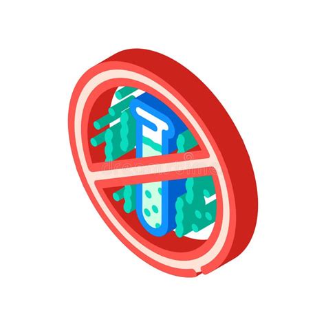 Zero Toxins Product Label Caution Isometric Icon Vector Illustration