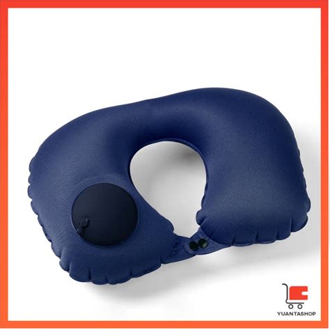 หมอนรองคอตัวยู U ปั๊มลมในตัว หมอนเป่าลม ในรถ Pillow Shopee Thailand