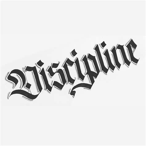 discipline in fraktur script r calligraphy