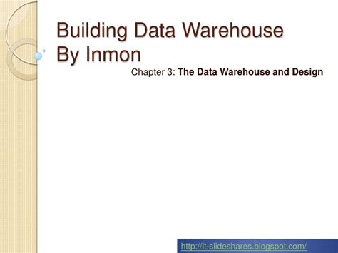 pdf building the data warehouse chapter 03 the data warehouse and