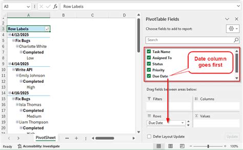 how to sort dates in a pivot table with simple and detailed steps