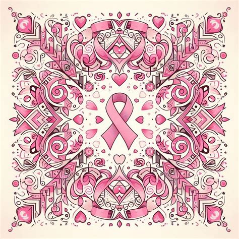 Seamless Pink Ribbon Pattern Design And Pattern Design For Breast