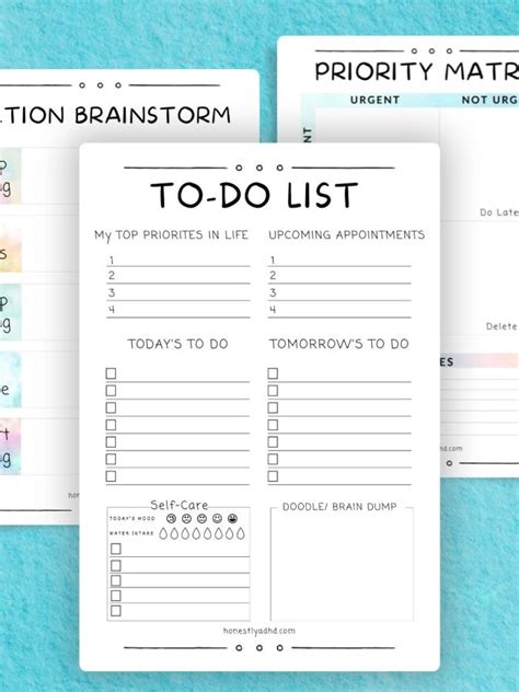 free printable adhd daily planner achieve realistic goals honestly adhd