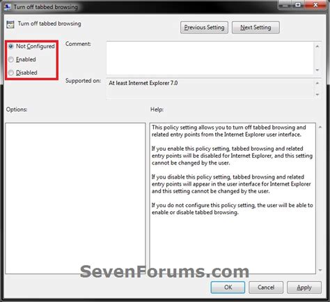 Internet Explorer Tabbed Browsing Enable Or Disable Tutorials