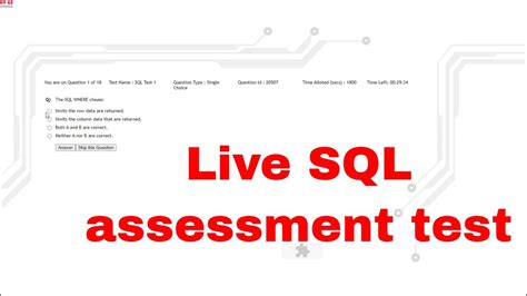 Live Sql Assessment Test Tech M Youtube