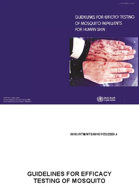 Guidelines For Efficacy Testing Of Mosquito Repellents For Human Skin Pdf Mosquito Median