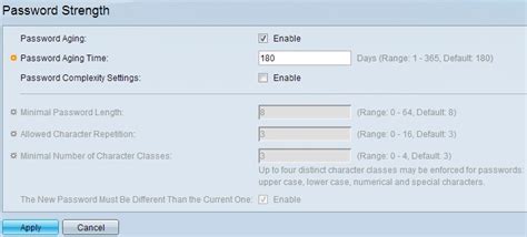 Password Strength Settings On Sx500 Series Stackable Switches Cisco