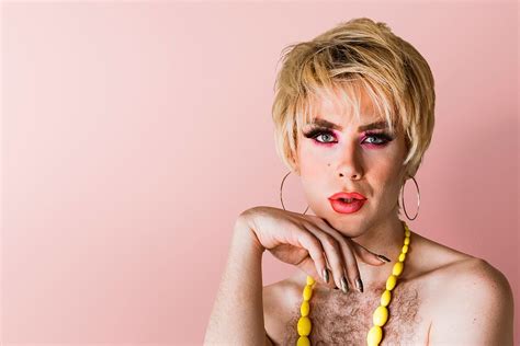 Blond Drag Queen Wearing Makeup Premium Photo Rawpixel
