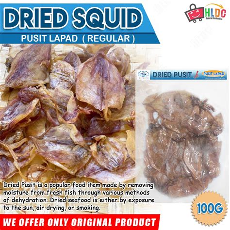 Dried Pusit Lapad 100g 200g Regular Chewy Squid Sun Dried Squid