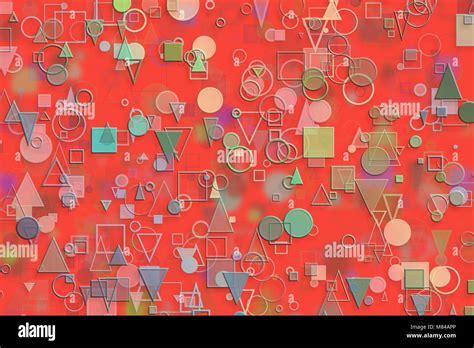 Random Circle Square And Rectangle Shape Digital Generative Art For Design Texture And Background