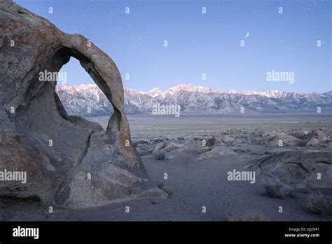 Famous Rocky Mobius Arch Located Under Starry Sky At Night In Alabama