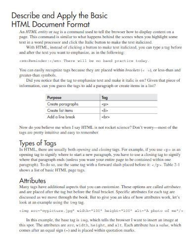 Html 99 Examples Format How To Build Pdf