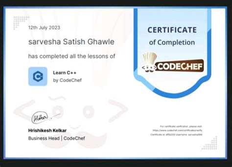Sarvesha Ghawle On Linkedin Cpp Codechef Codingpractices Probelmsolving Softwaredevelopment