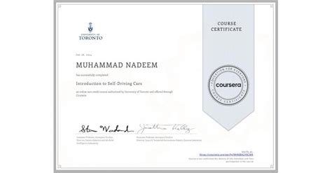 Muhammad Nadeem On Linkedin Completion Certificate For Introduction To Self Driving Cars