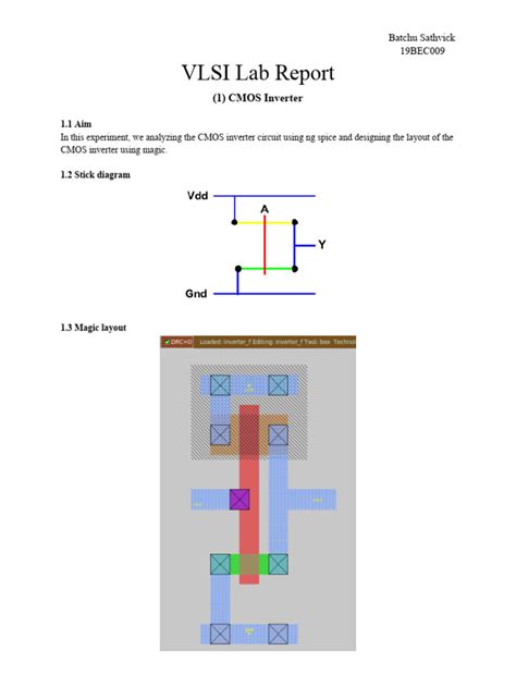 Vlsilabreport Pdf Cmos Electrical Circuits