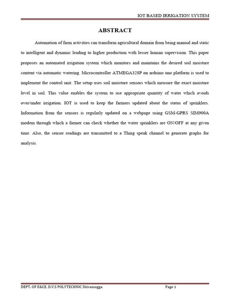 Iot Based Smart Irrigation System Pdf Internet Of Things Arduino