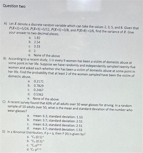 Solved A Let X Denote A Discrete Random Variable Which Can
