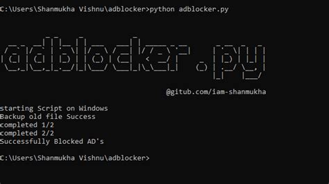 Github Iam Shanmukhaadblocker Simple Python Script To Block Ads In