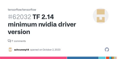 Tf 214 Minimum Nvidia Driver Version · Issue 62032 · Tensorflowtensorflow · Github
