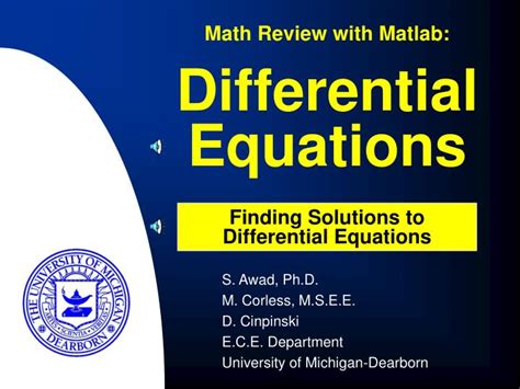 Ppt Differential Equations Powerpoint Presentation Free Download