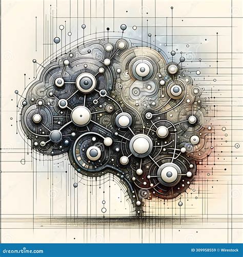 Whimsical LLM Brain Representation Stock Illustration Illustration Of