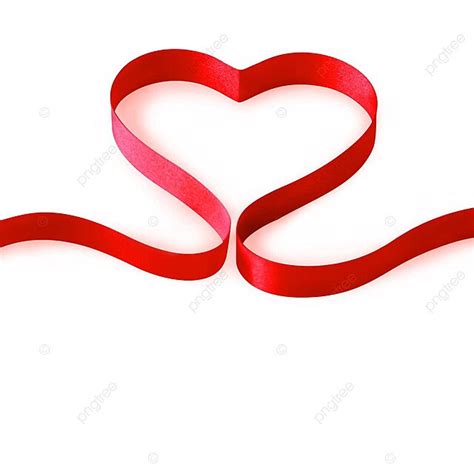 Elegant Ribbon Heart Shapea Symbol Of Love And Happiness On Valentines Day Photo Background And