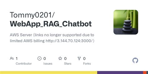 GitHub Tommy WebApp RAG Chatbot AWS Server