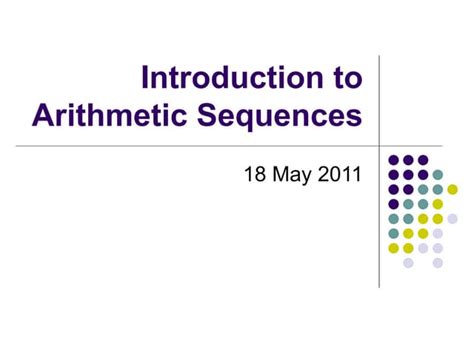 Introduction To Arithmetic Sequencesppt