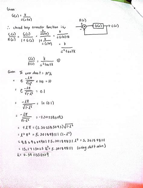 Solved 4 For A Unity Feedback System With The Loop Transfer
