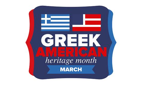 그리스계 미국인 유산의 달 그리스와 미국 국기 그리스 블루 색상 3월에는 즐거운 연말연시 보내세요 문화의 달 애국적인 디자인 포스터 카드 배너 템플릿 벡터 일러스트 레이 션