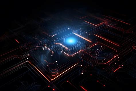 High Tech Electronic Circuit Board Background Neural Network Ai Generated Stock Illustration