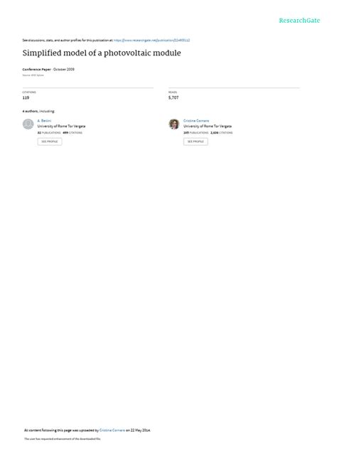 simplified model of pv pdf photovoltaics solar panel