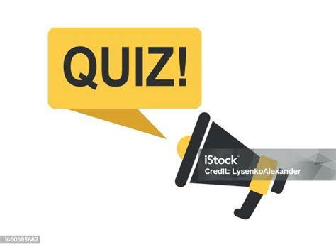 플랫 스타일의 퀴즈 말풍선 아이콘이 있는 확성기 설문지 Brand Name Online Messaging Platform에 대한 스톡 벡터 아트 및 기타 이미지