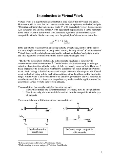 Virtual Work Intro Rev 6rev2 Pdf Structural Analysis Deformation