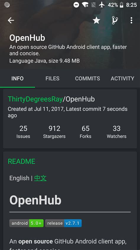 github thirtydegreesray openhub an open source github android client app faster and concise