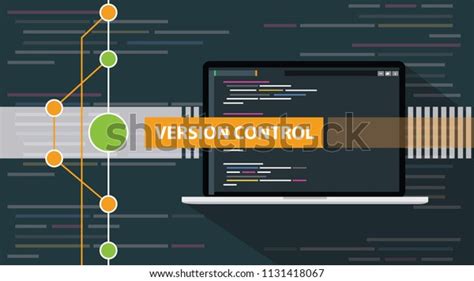 Version Control Git Programming Script Development Stock Vector